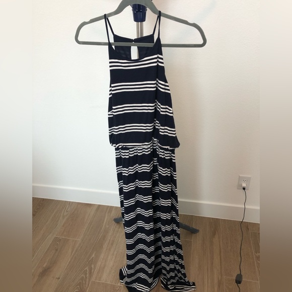 LOFT | Dresses | Loft Navywhite Striped Maxi Dress | Poshmark